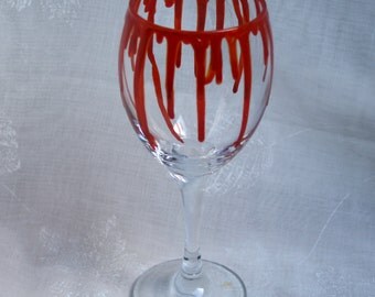 Dripping Blood An exclusive design hand painted Champagne