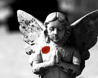 Stormy Dark Angel Victorian Statue Angel in a Thunderstorm