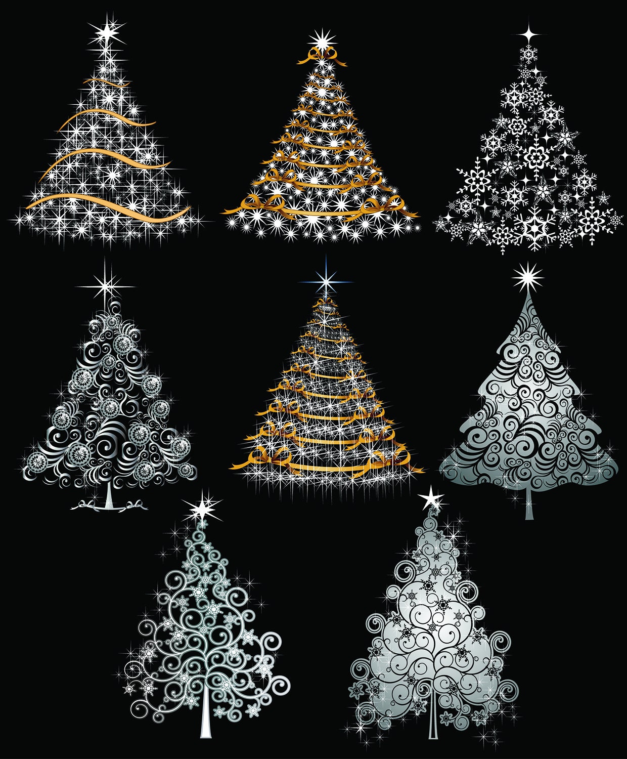 Christmas Tree Digital Clipart Xmas Tree Clip Art Printable