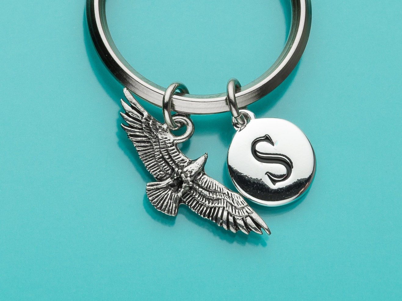 Flying Eagle Keychain Eagle Key Ring Bird Charm America