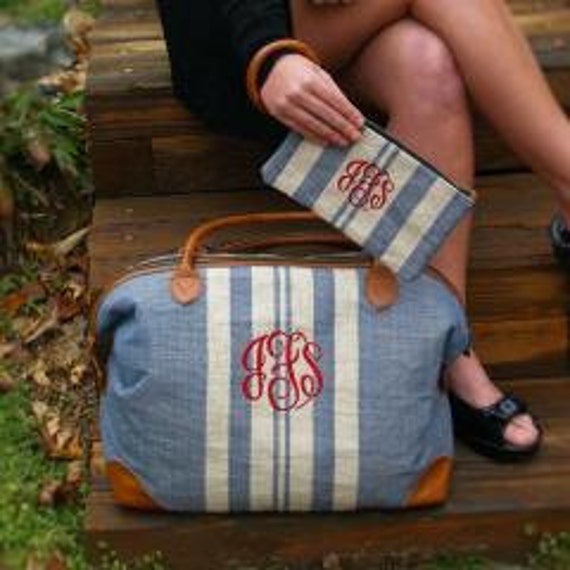 Monogrammed Canvas Weekender Bag | semashow.com