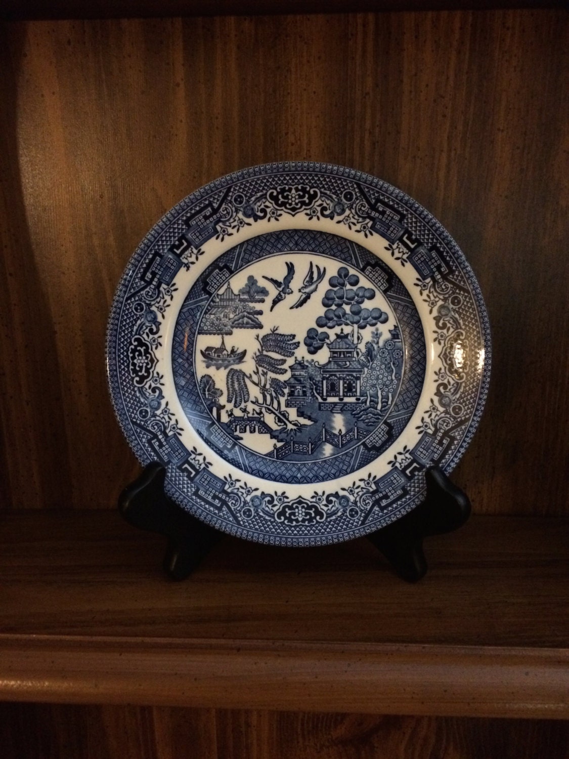 Blue Willow by Churchill England Dessert Plate, 6-5/8″ with Impressed ...