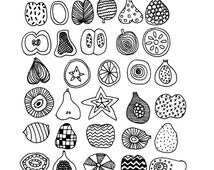 Unique abstract fruit art related items | Etsy