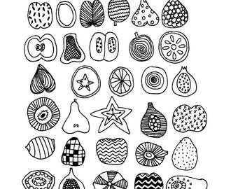 Abstract fruit | Etsy