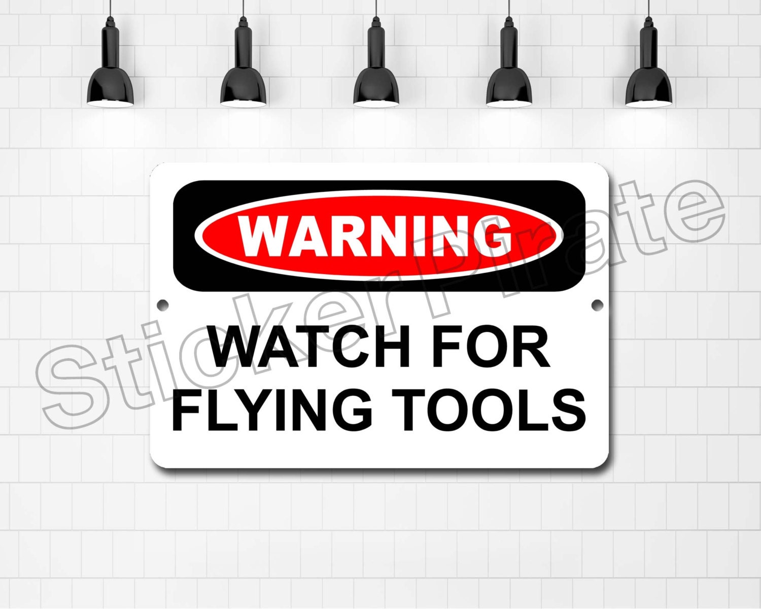 Warning Watch For FlyIng Tools 8 x 12 Aluminum