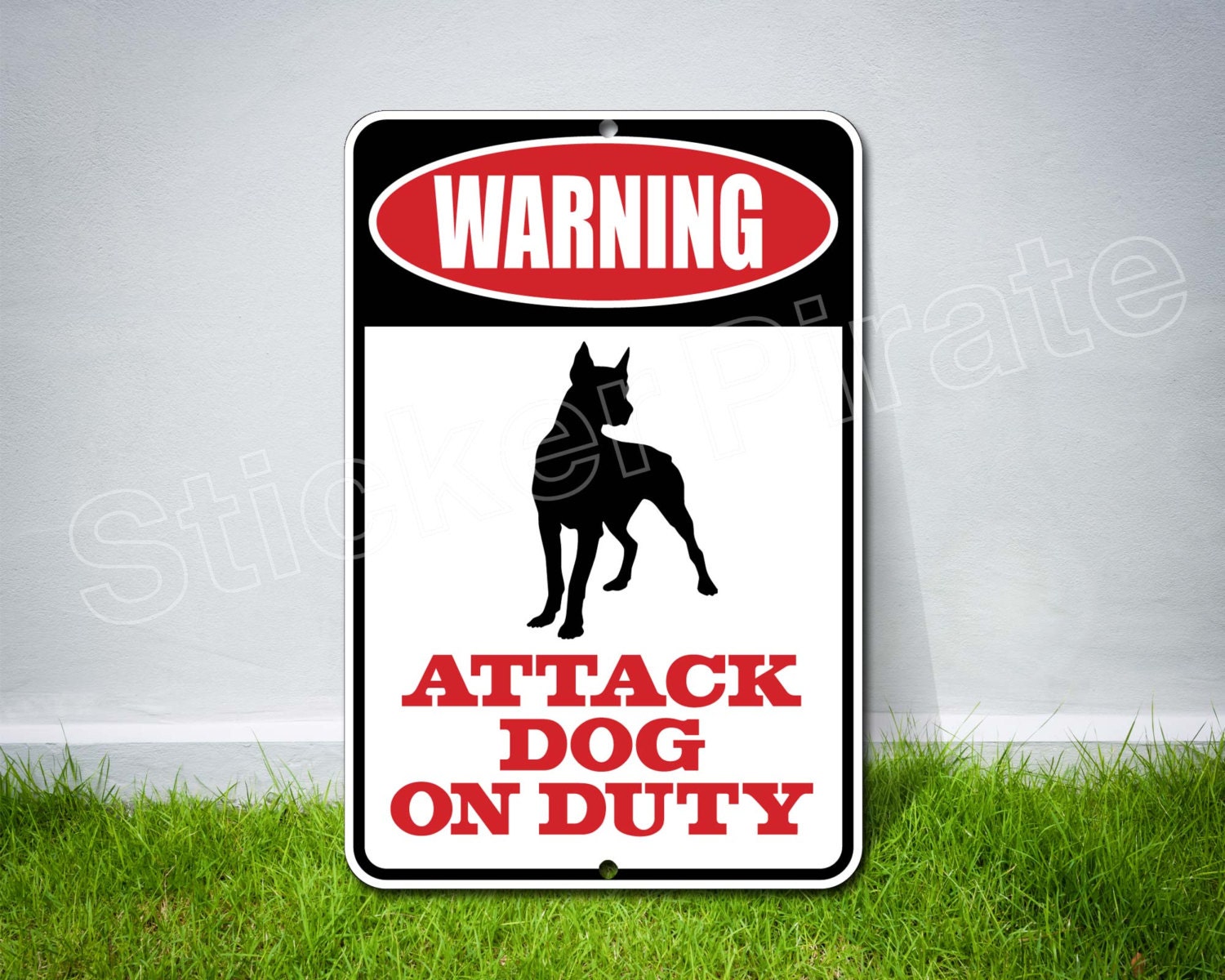 Warning Attack Dog On Premises 8 x 12 Aluminum