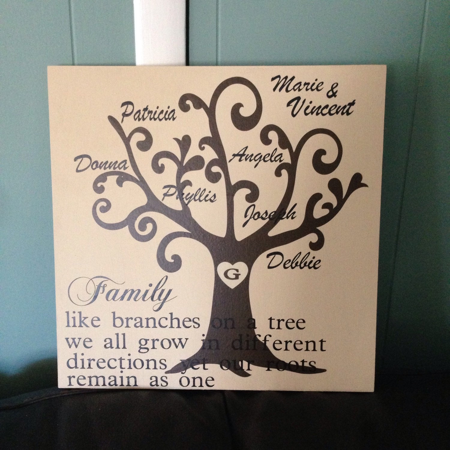 Family tree wooden sign personalized family tree by FromAtoZbyTami