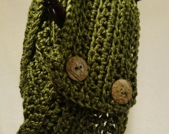 Crochet button scarf | Etsy