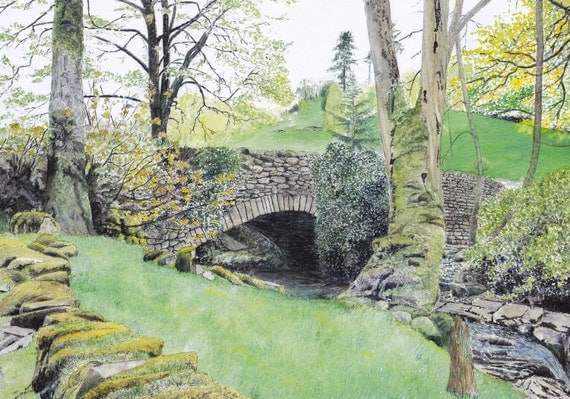 Art Print: Moss bank A3 landscape print by ElmGalleryArtPrints