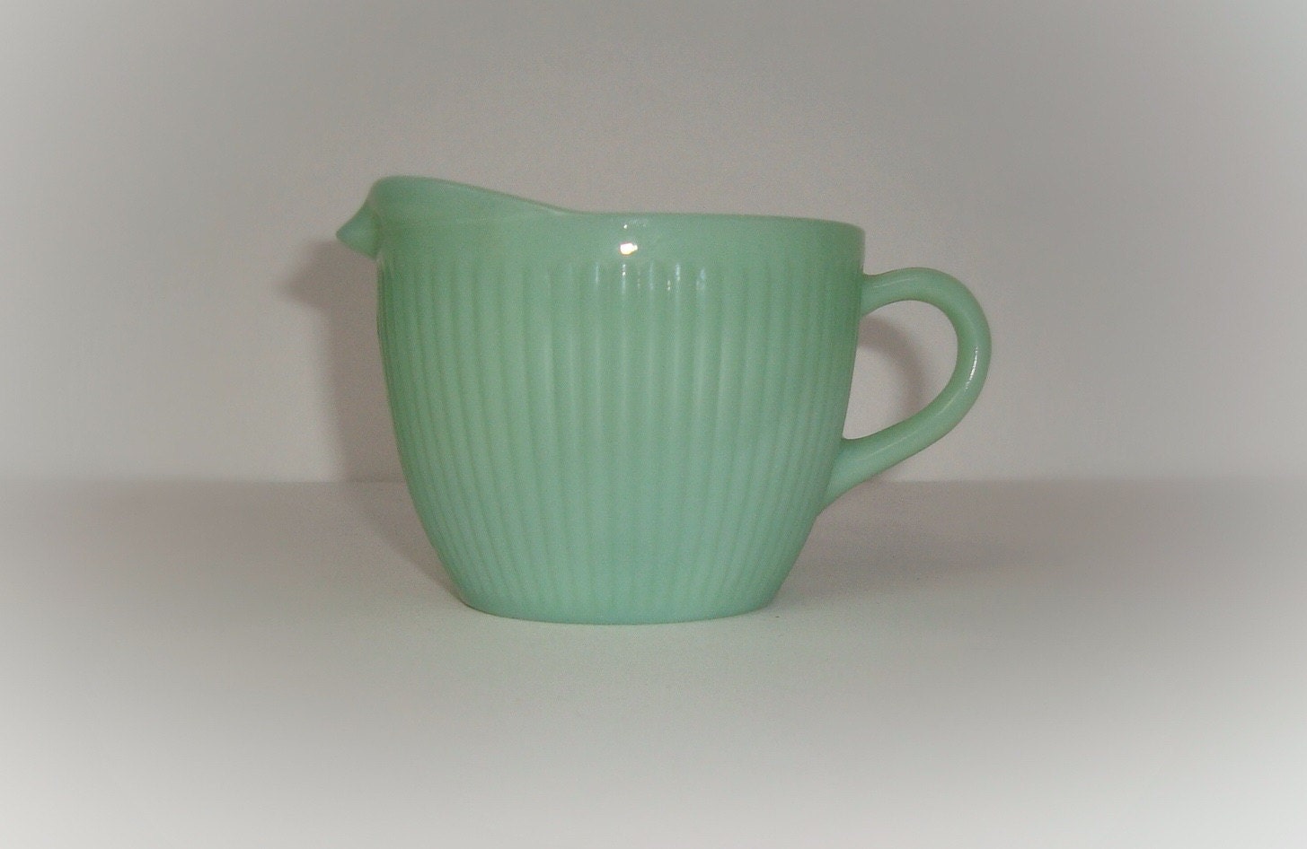 Vintage Jadeite Fire King Jane Ray Creamer, Jadeite Small Glass Pitcher ...