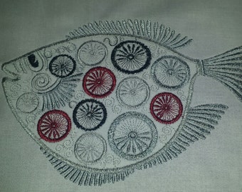 Fish embroidery | Etsy
