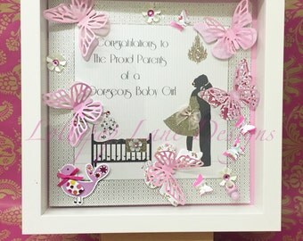 Items similar to Baby Girl Shadow Box on Etsy