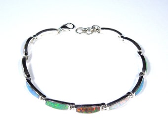 Tanzanite & Blue Fire Opal Inlay Genuine 925 Sterling by 925usa