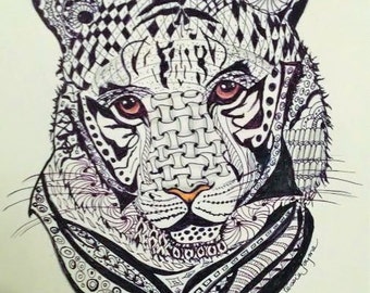 Tiger zentangle | Etsy