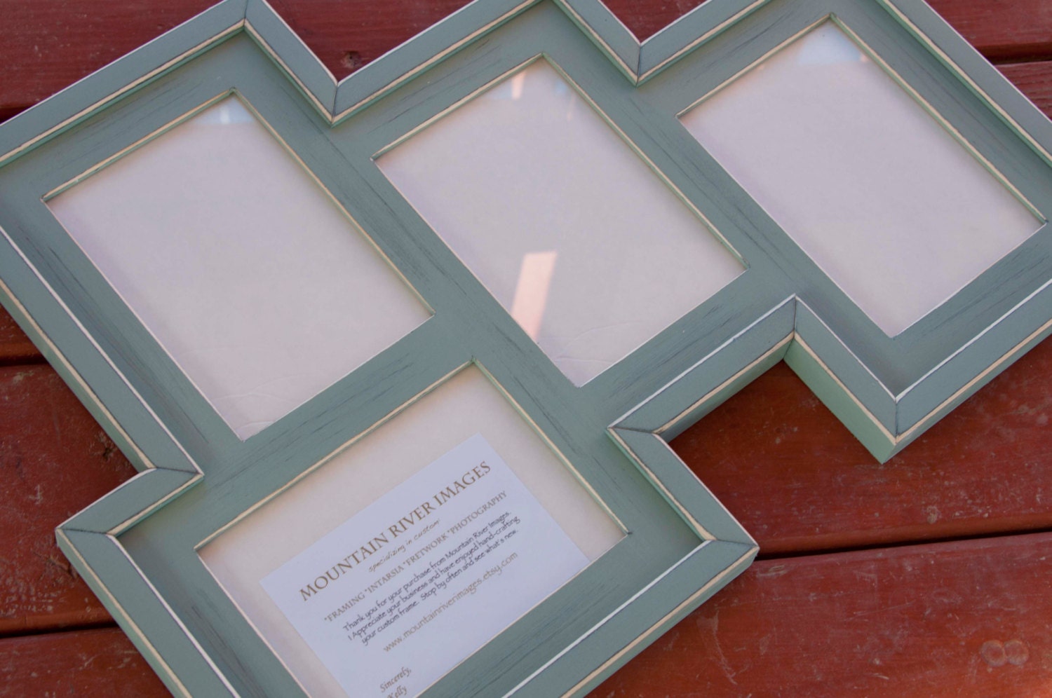 MULTI 4 Opening 5x7 Distressed Pine Collage Frame Holds 3 multi-4-opening-5x7-distressed-pine-collage-frame-holds-3