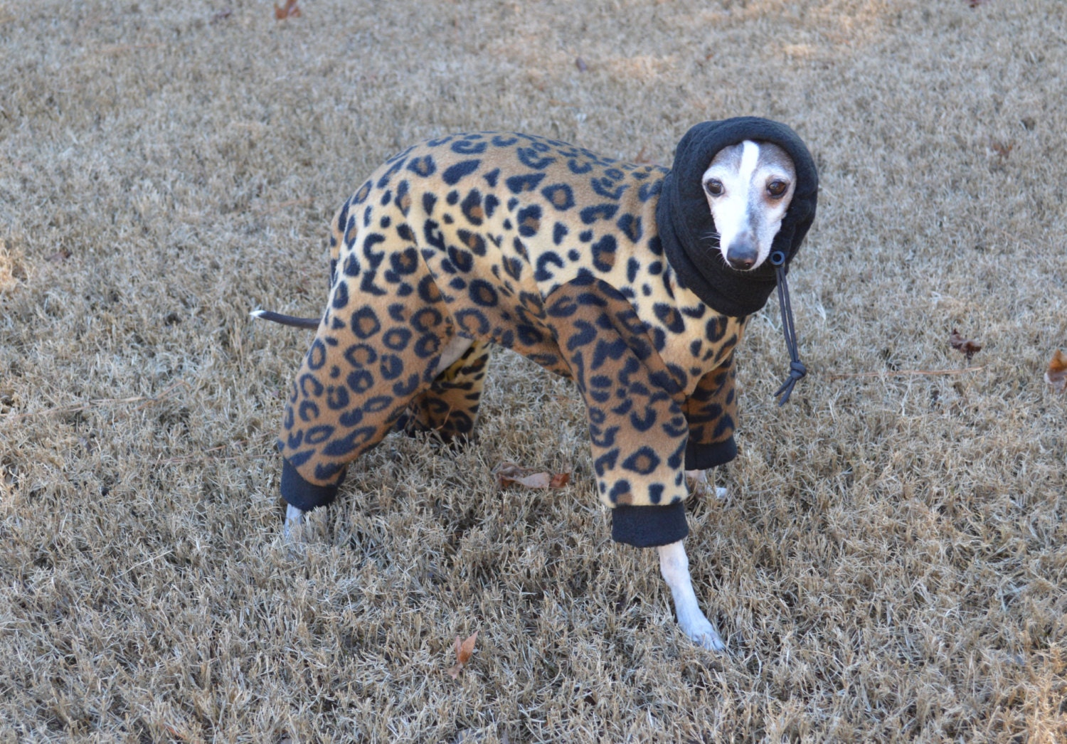 Leopard Print Fleece Snoodie Pajamas by TailsMeAboutIt on Etsy