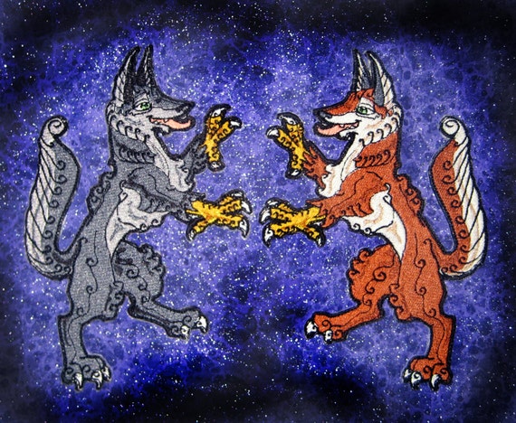 Enfield Fox Heraldic Heraldry Iron on Patch Many Color