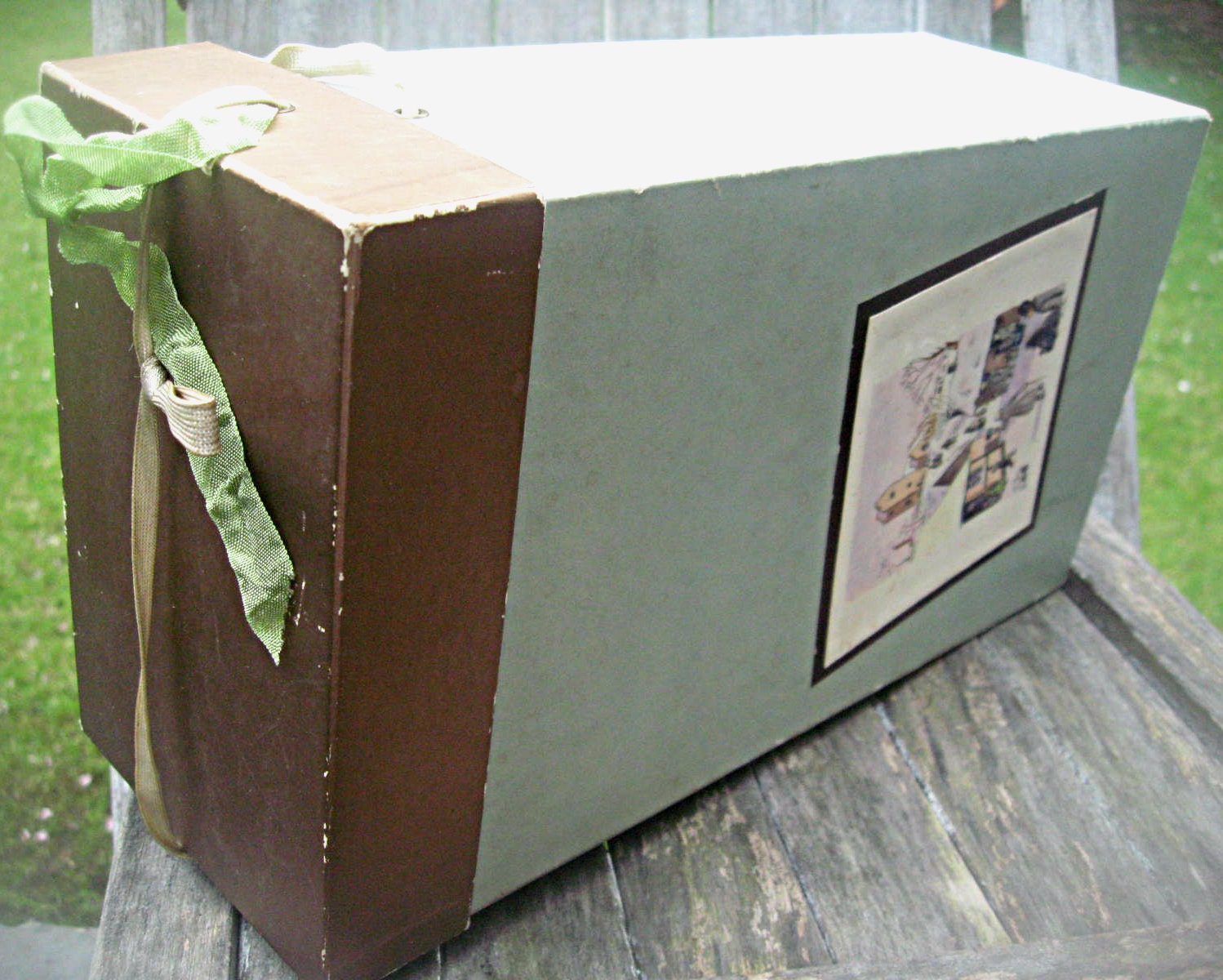 Vintage cardboard shoe box, fancy shoe box, shoe box with labels, 1940 ...