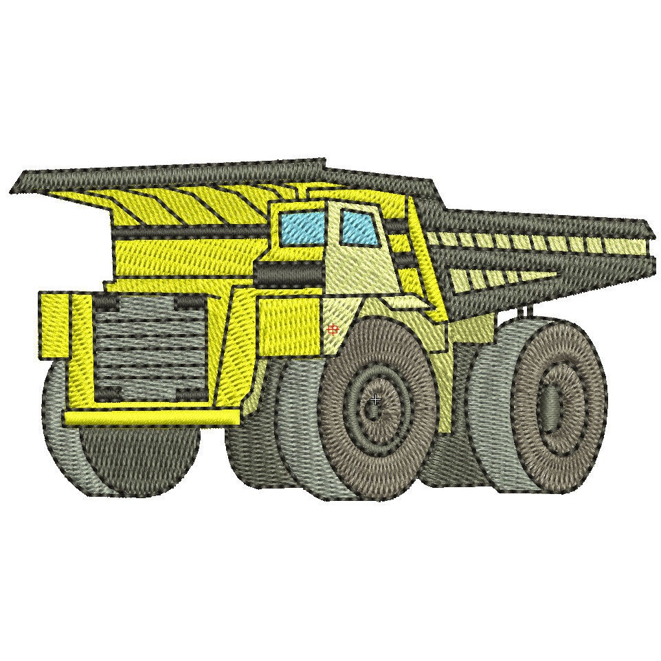 Dump truck machine embroidery design. One tough by Embroidalot