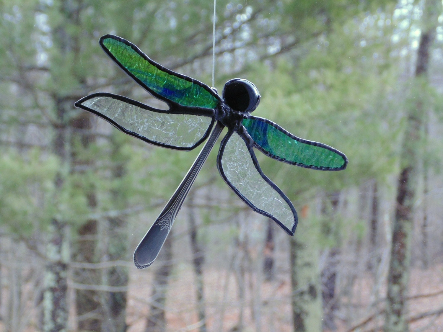 Dragonfly suncatcher spoon dragonfly stained glass dragonfly