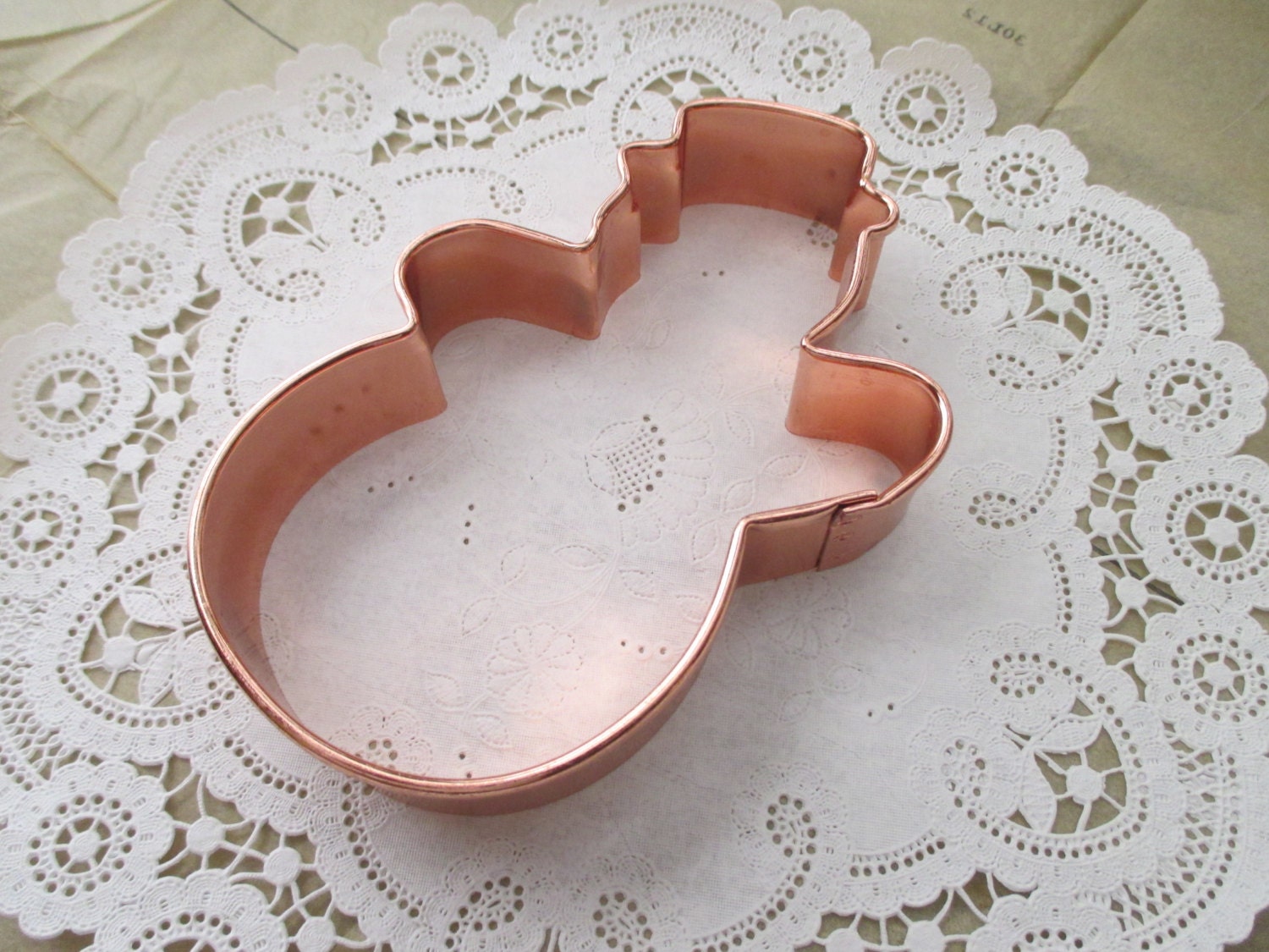 large copper cookie cutter snowman