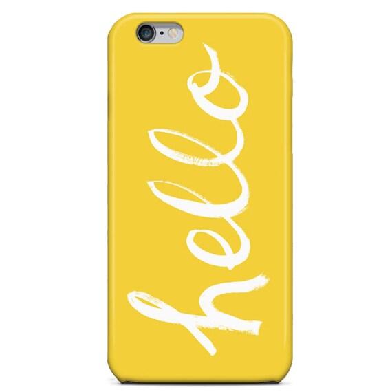 Items similar to iPhone 5 or 6 case — Yellow Hello on Etsy