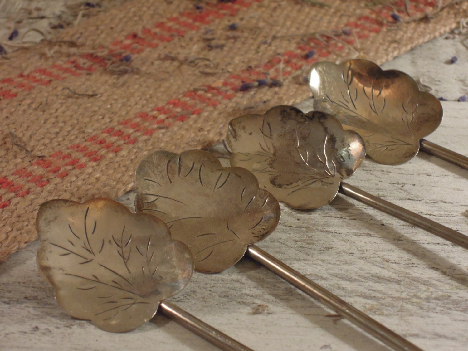 Vintage / Antique Sterling Silver Iced Tea Spoons / Cocktail Spoons ...