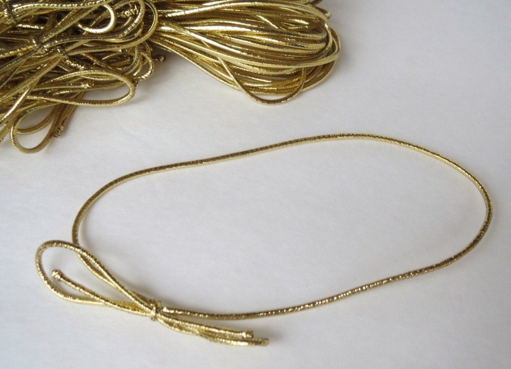 Gold Stretch Loops 5 Inch 50 Elastic Loops With Bows For Packaging ...