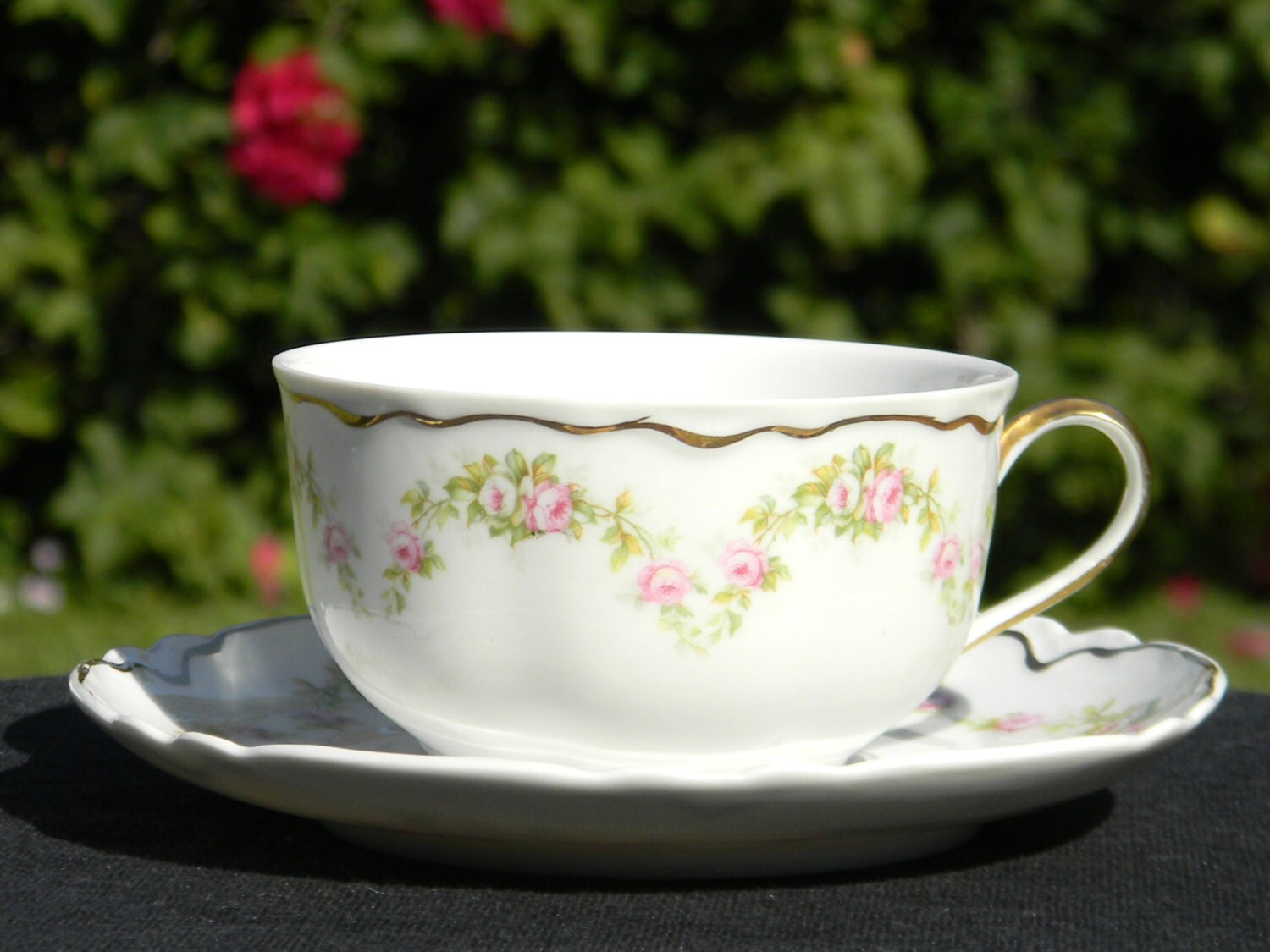 Dainty Pink Roses Small Teacup and Saucer – Tea Cup Made in ...