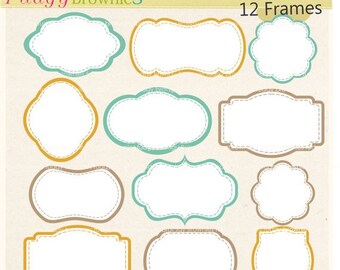 Items similar to Printable Frame Clip Art for Digital Scrapbooking ...