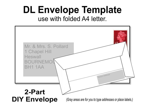 DL Envelope Template Use With Folded A4 By HeritageExpressions