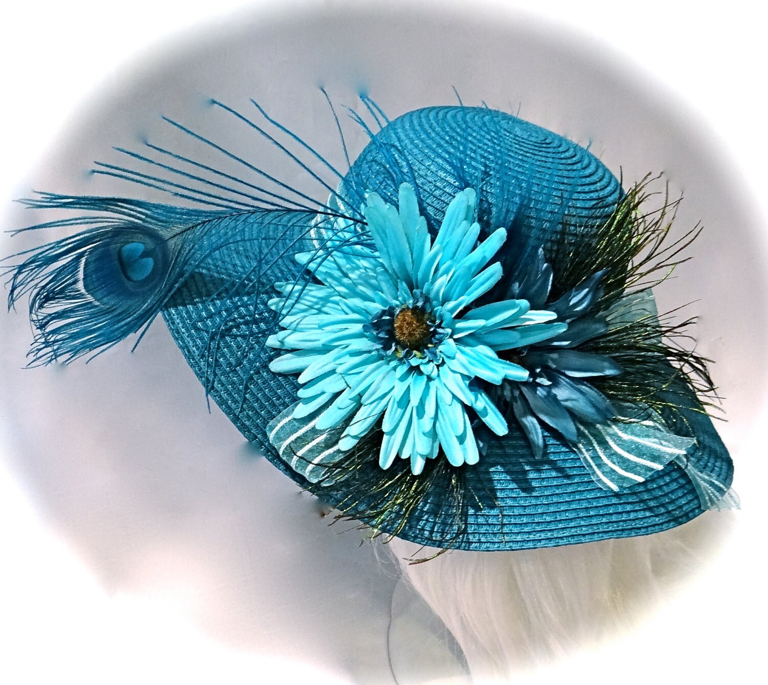 Peacock Derby Hat Mother Of The Bride Tea Party By Marcellefinery