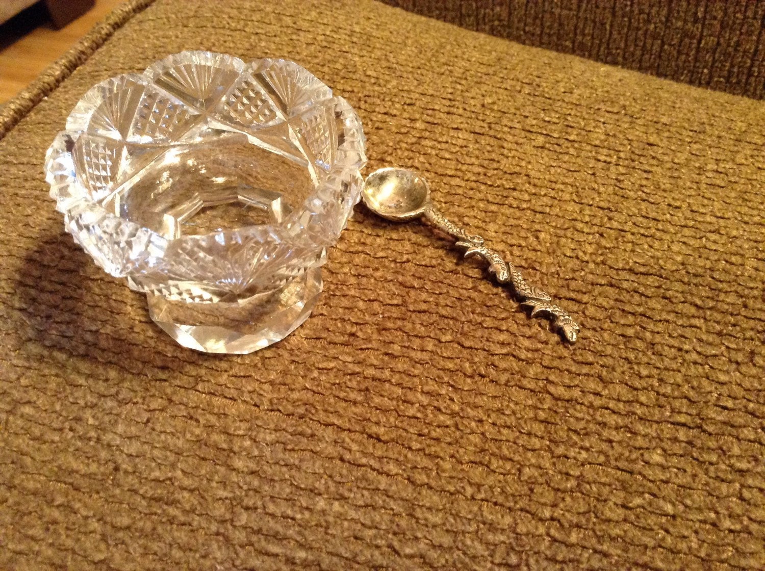 English Victorian cut glass salt dish – Haute Juice