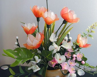 Handmade Nylon Flower Arrangement by LiYunFlora on Etsy