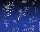 Items similar to Snowflake Flourishes WHITE Clipart Elegant Flourish ...