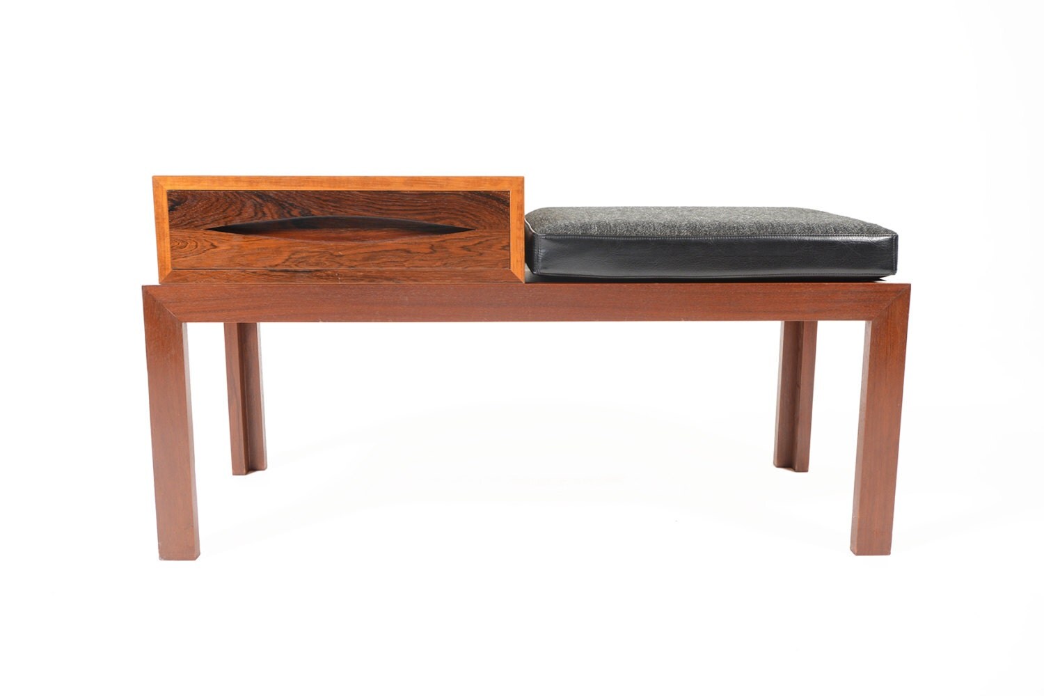 Danish Mid Century Modern Telephone Bench Entry Chest in Brazilian ...