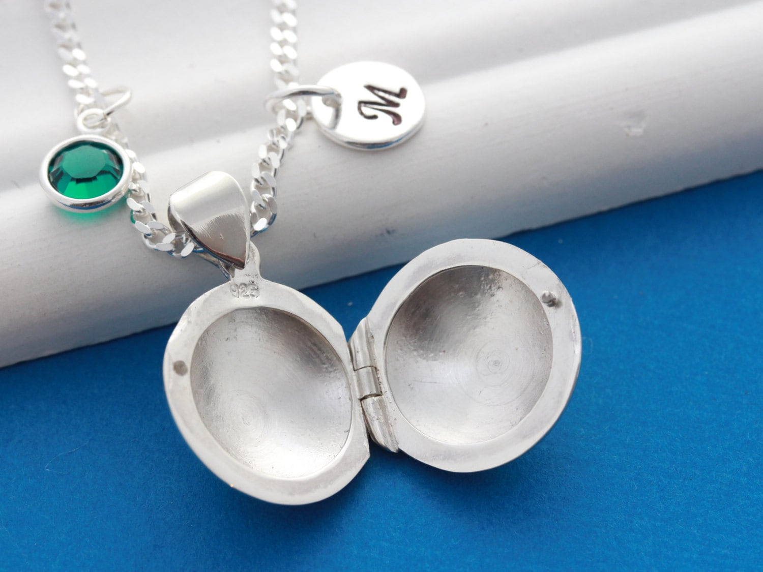 Lockets Sterling Silver Locket Necklace Personalized Round