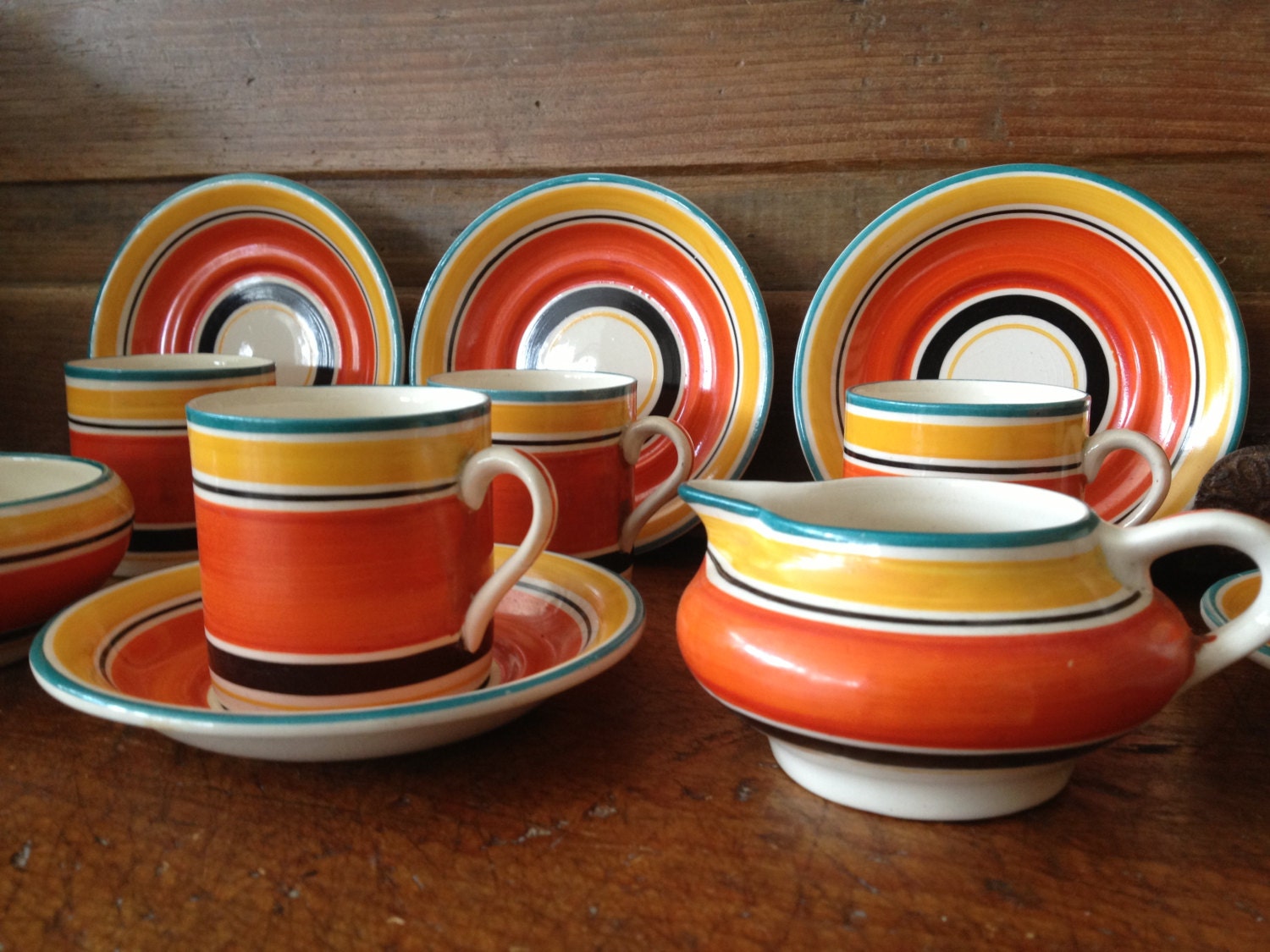 1928 Art Deco England Susie Cooper Gray’s Pottery Handpainted Coffee ...
