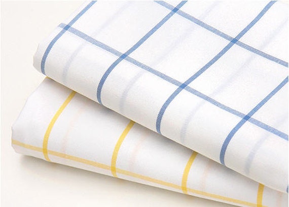 Large Check Cotton Fabric Blue or Yellow By the Yard 75154
