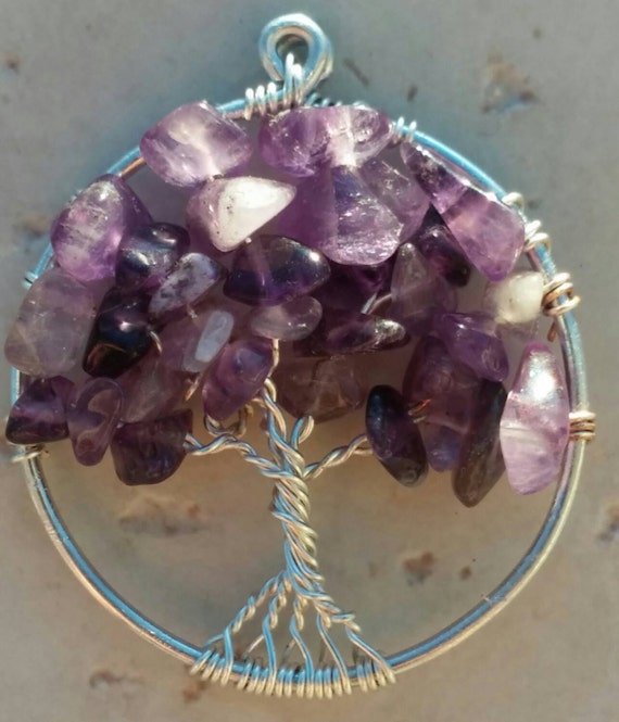 Amethyst Wire Wrapped Tree of Life Pendant