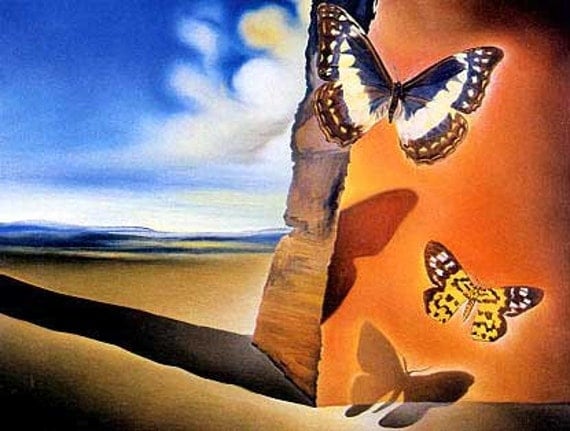 Salvador Dali Butterflies Art Poster