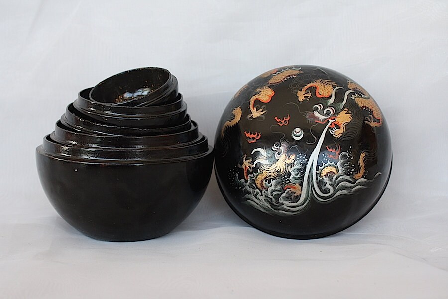 Chinese Lacquer Boxes – Nesting Boxes – Chinese Dragon – Asian Home ...