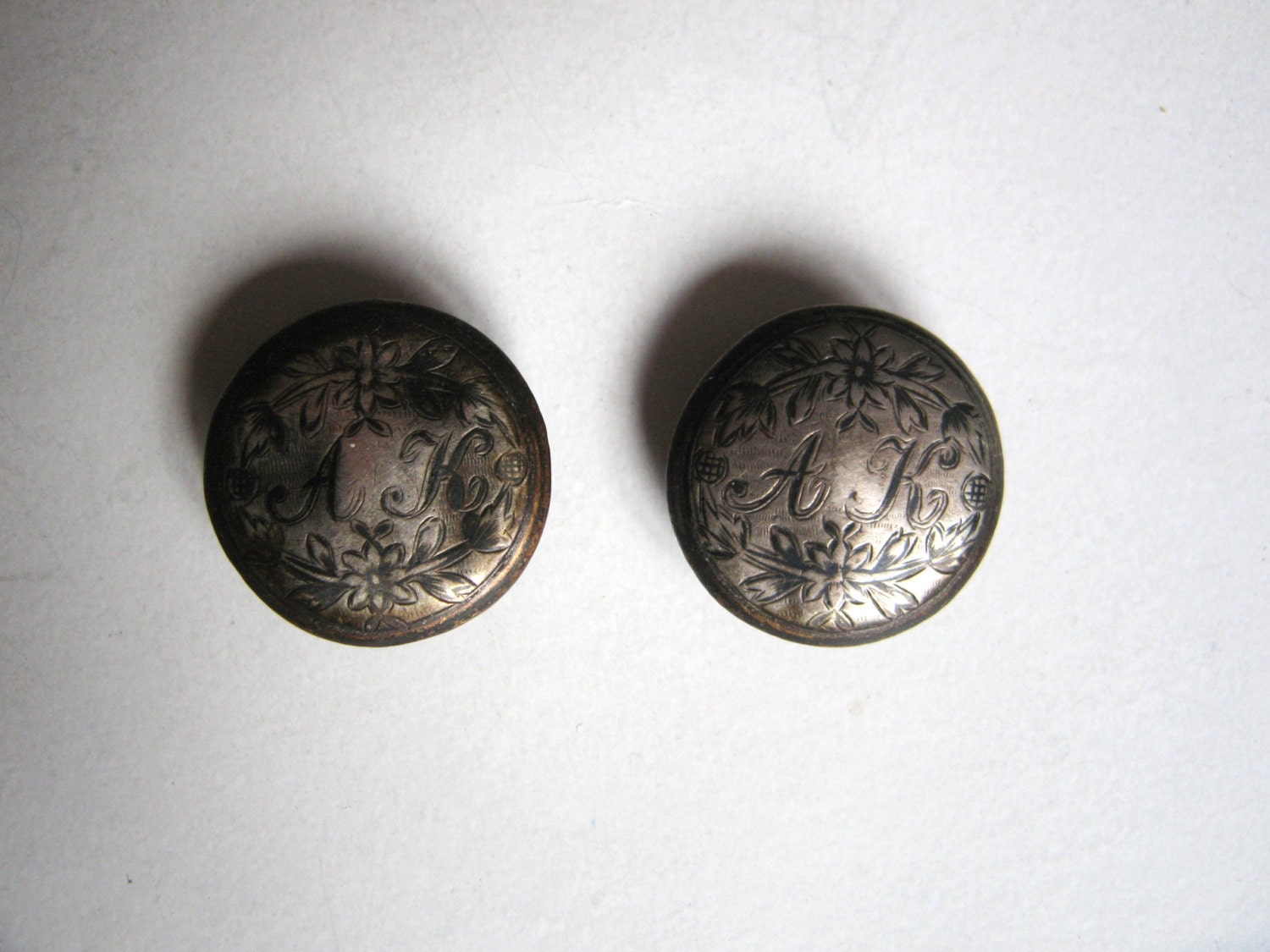 antique silver button set