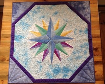Mariners Compass Quilted Wall Hanging