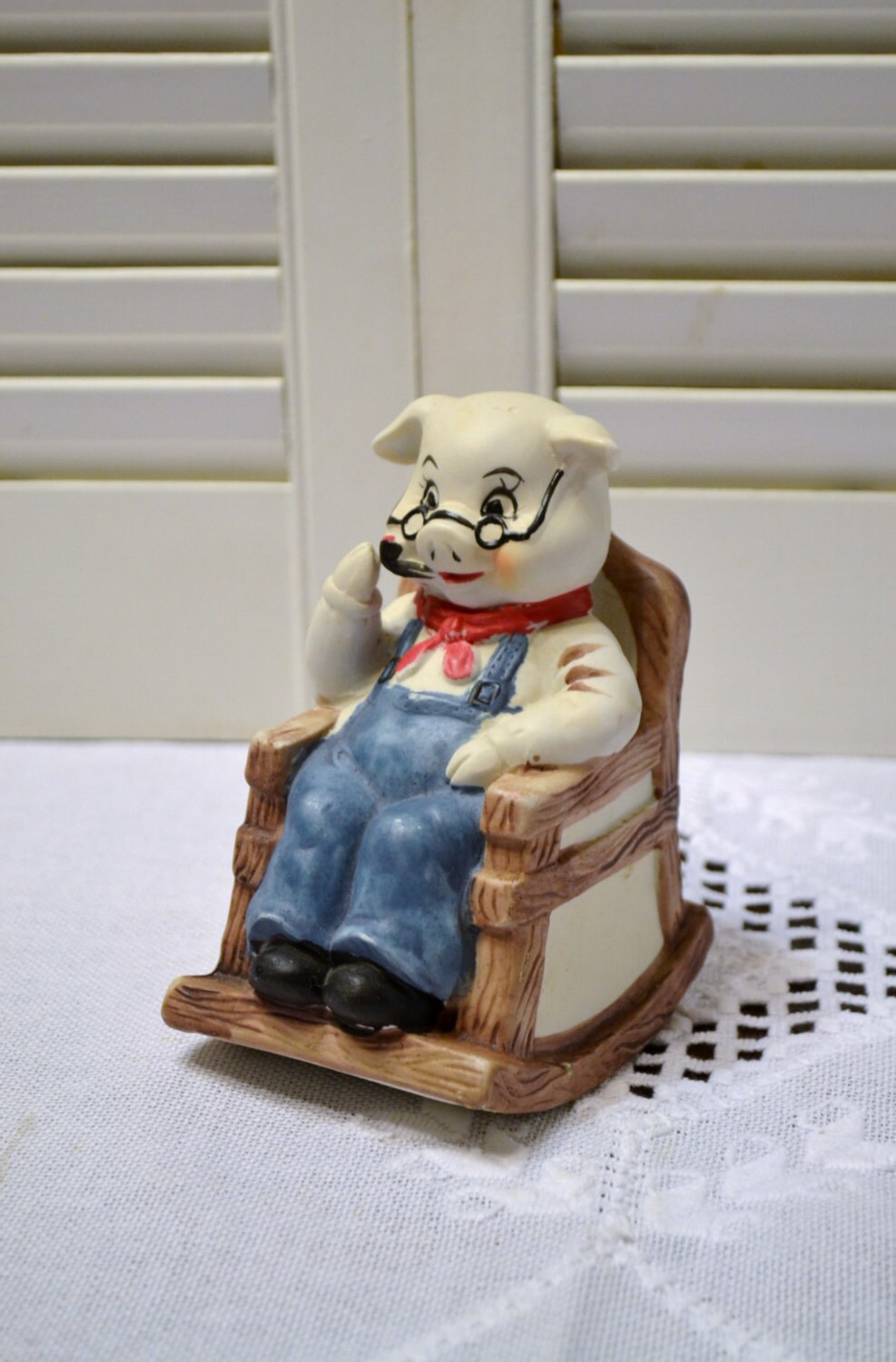 Vintage Pig in a Rocking Chair by TMD Country Collectibles