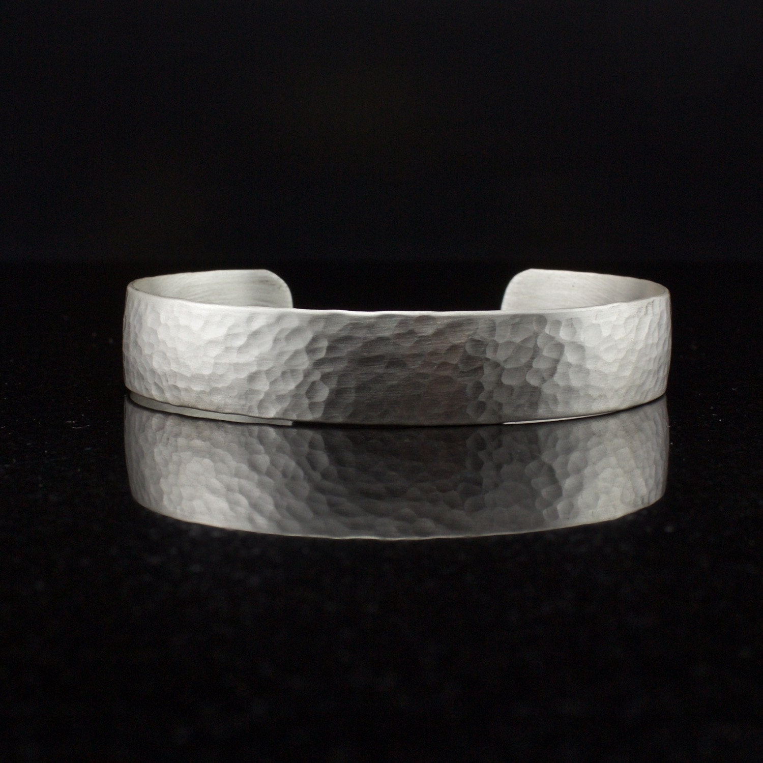 Hammered Sterling Silver Cuff Bracelet for Men or Women