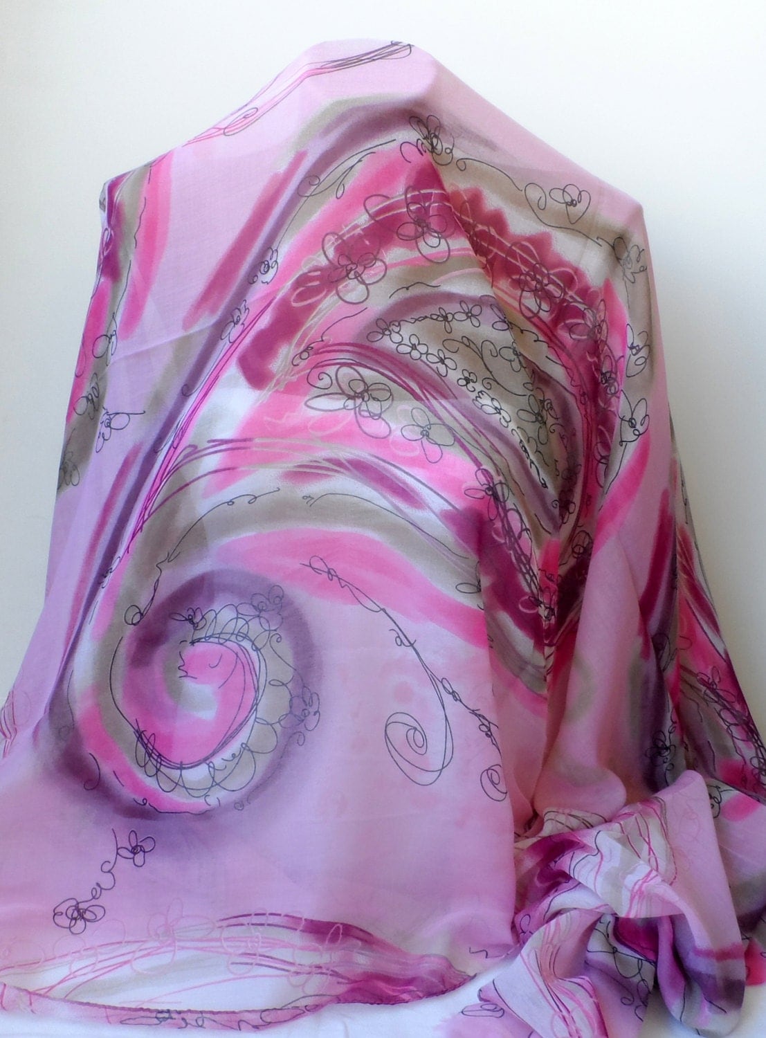 ON SALE...Colourfull Cotton Scarf in Pink Spring by elegancescarf