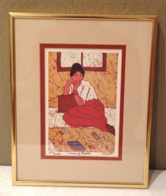 Framed Batik Print By Dick and Trish Martin Certified Limited