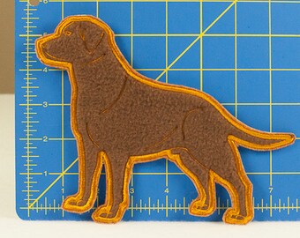 Chocolate Labrador Dog Embroidery Applique Patch