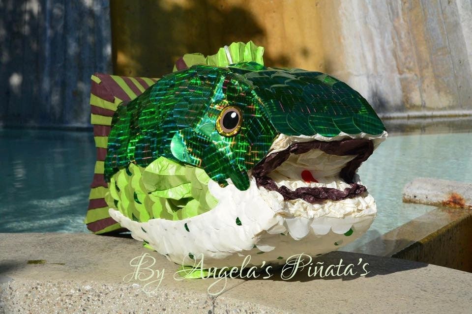 Custom Fish Pinata Bass Fish Piñata Fishermans birthday